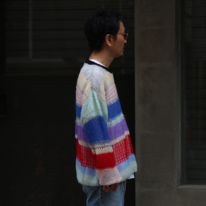 JOHN MASON SMITH MOHAIR RANDOM BORDER CREW KNIT - Blog